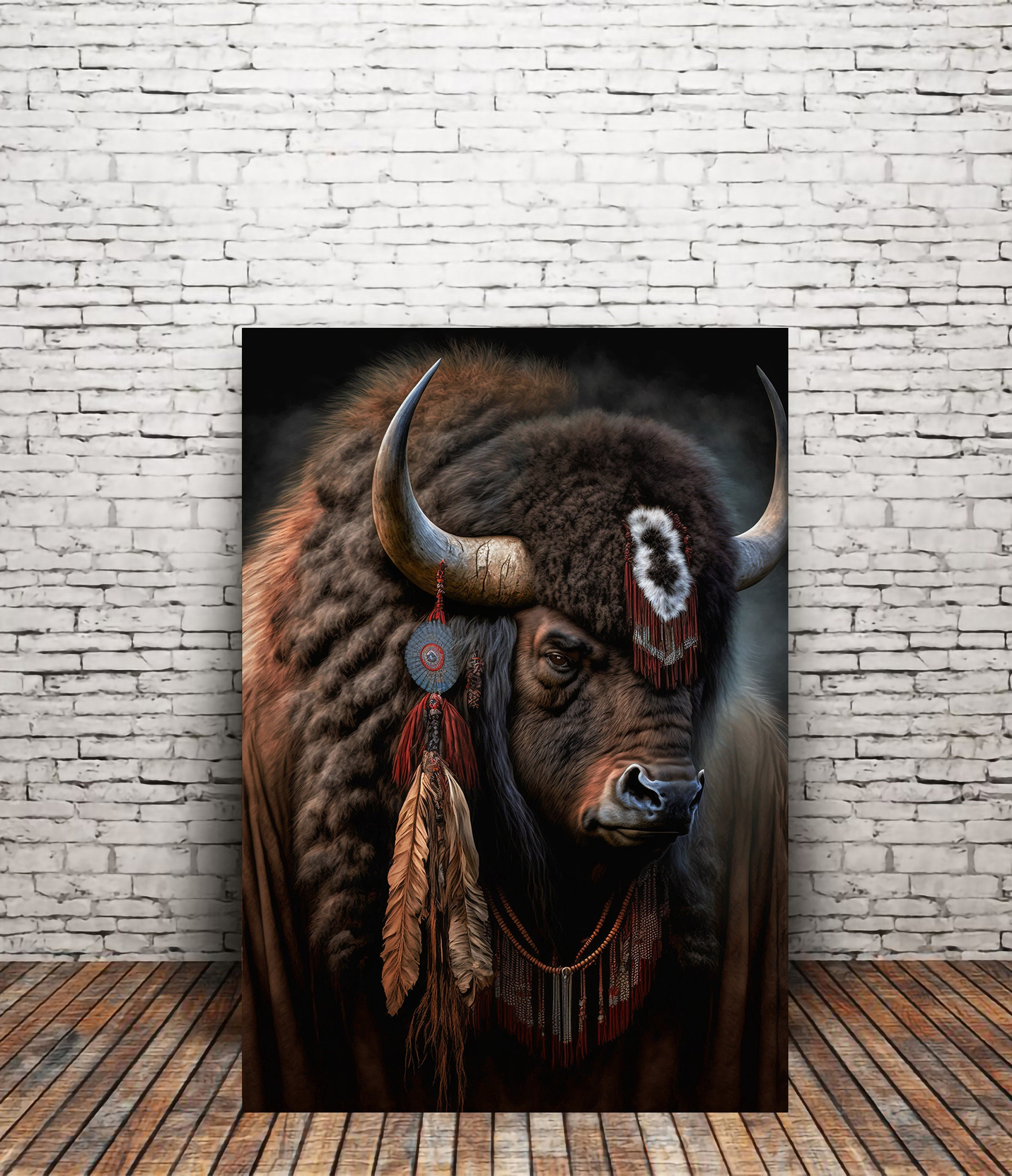 Buffalo Art Print or Canvas Native American Art Print Bison - Etsy