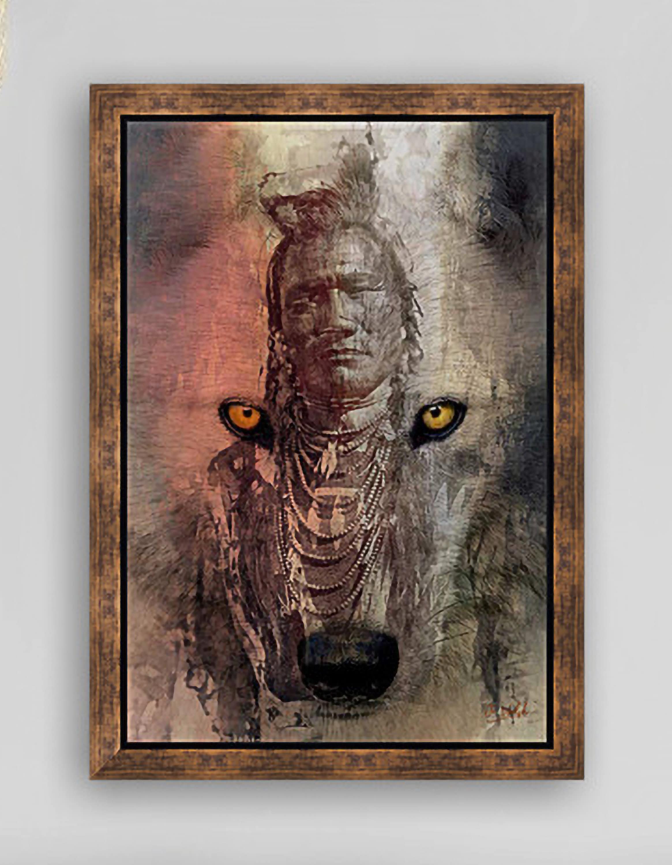 Art of Wolf and Native American Fine Art Print or Canvas | Etsy