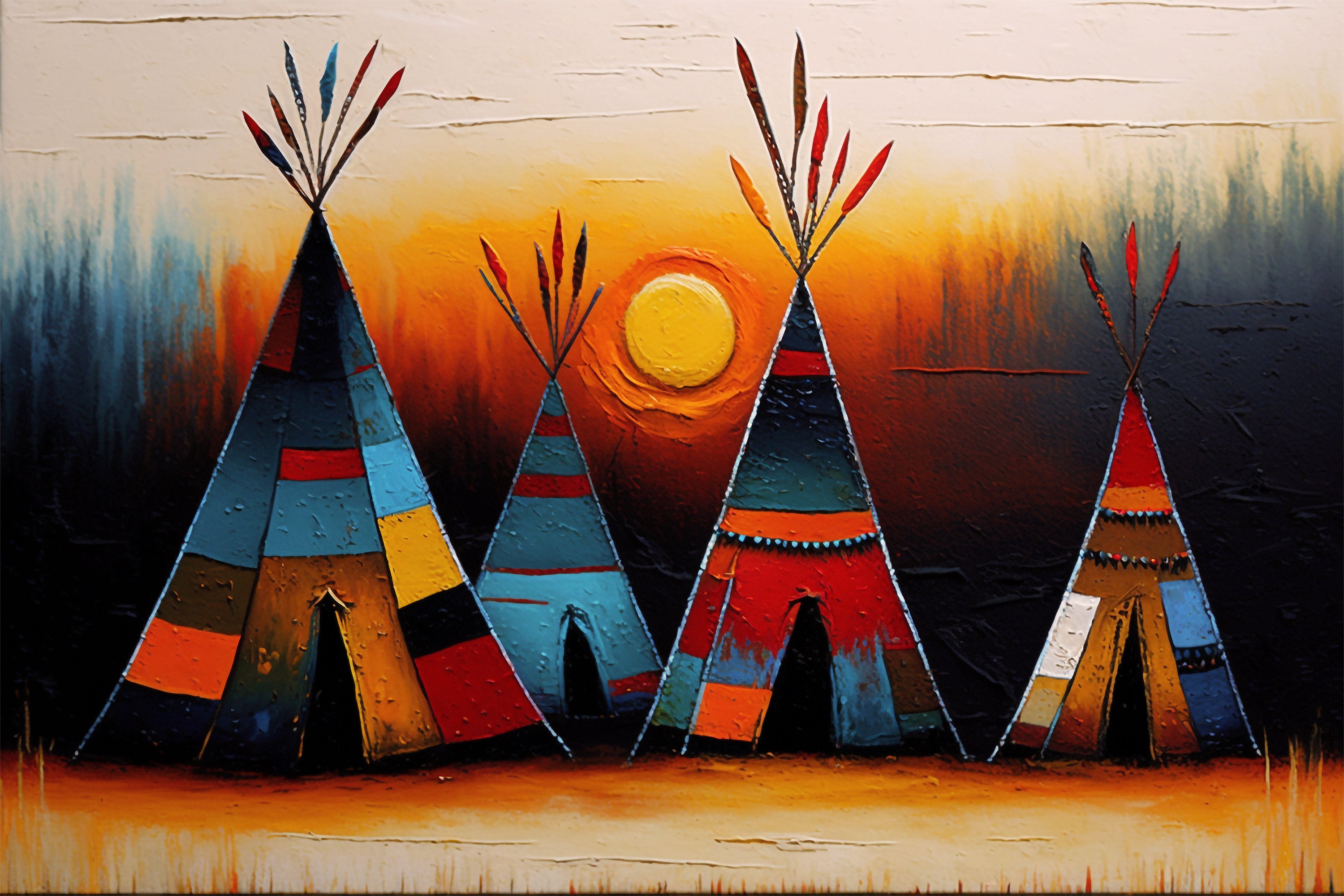 Tipis in Acrylic Reproduction Art Print or Canvas Wrap First - Etsy