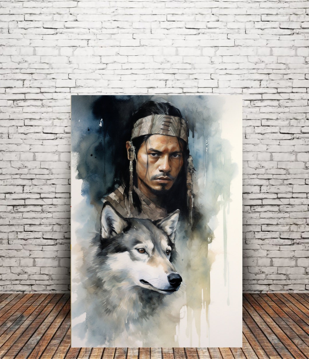 Wolf and Native American Art, First Nations, Fine Art Print or Canvas ...