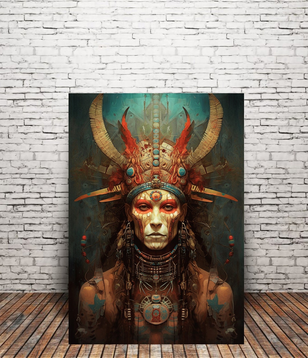 Shaman Painting, Art Print or Canvas Wrap, Warrior Woman, Mysticism ...