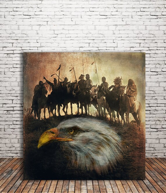 Native American Art Print or Canvas Wrap 'war Party'. - Etsy UK