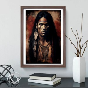 Indigenous Warrior Native American Art Print or Canvas Wrap. Warrior ...
