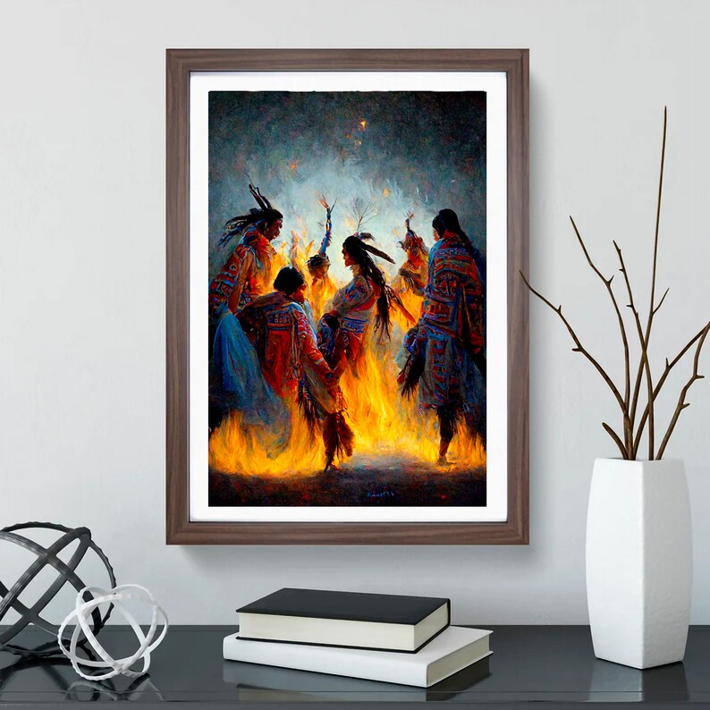 FIRE DANCE Native American Art Print or Canvas Wrap. Native - Etsy