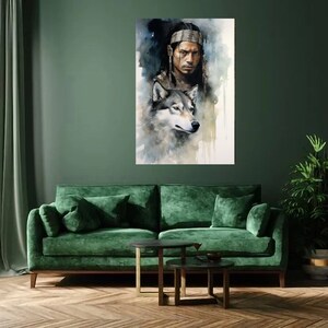 Wolf and Native American Art, First Nations, Fine Art Print or Canvas ...