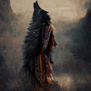Spirit Wolf Native American Art Print or Canvas. First Nations ...