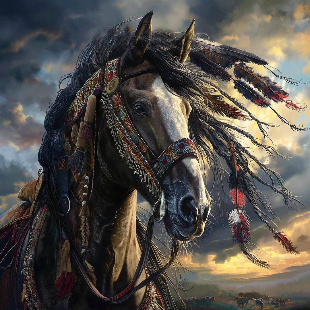 Spirit of the Horse, Native American Art Print or Canvas Wrap. Native ...
