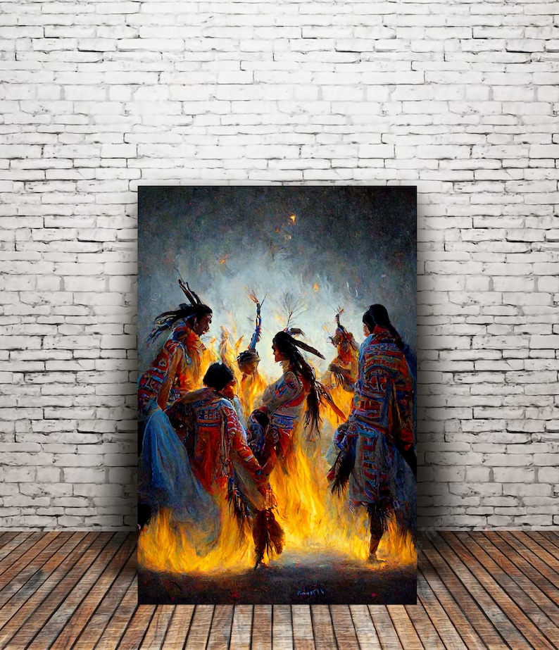 FIRE DANCE Native American Art Print or Canvas Wrap. Native - Etsy