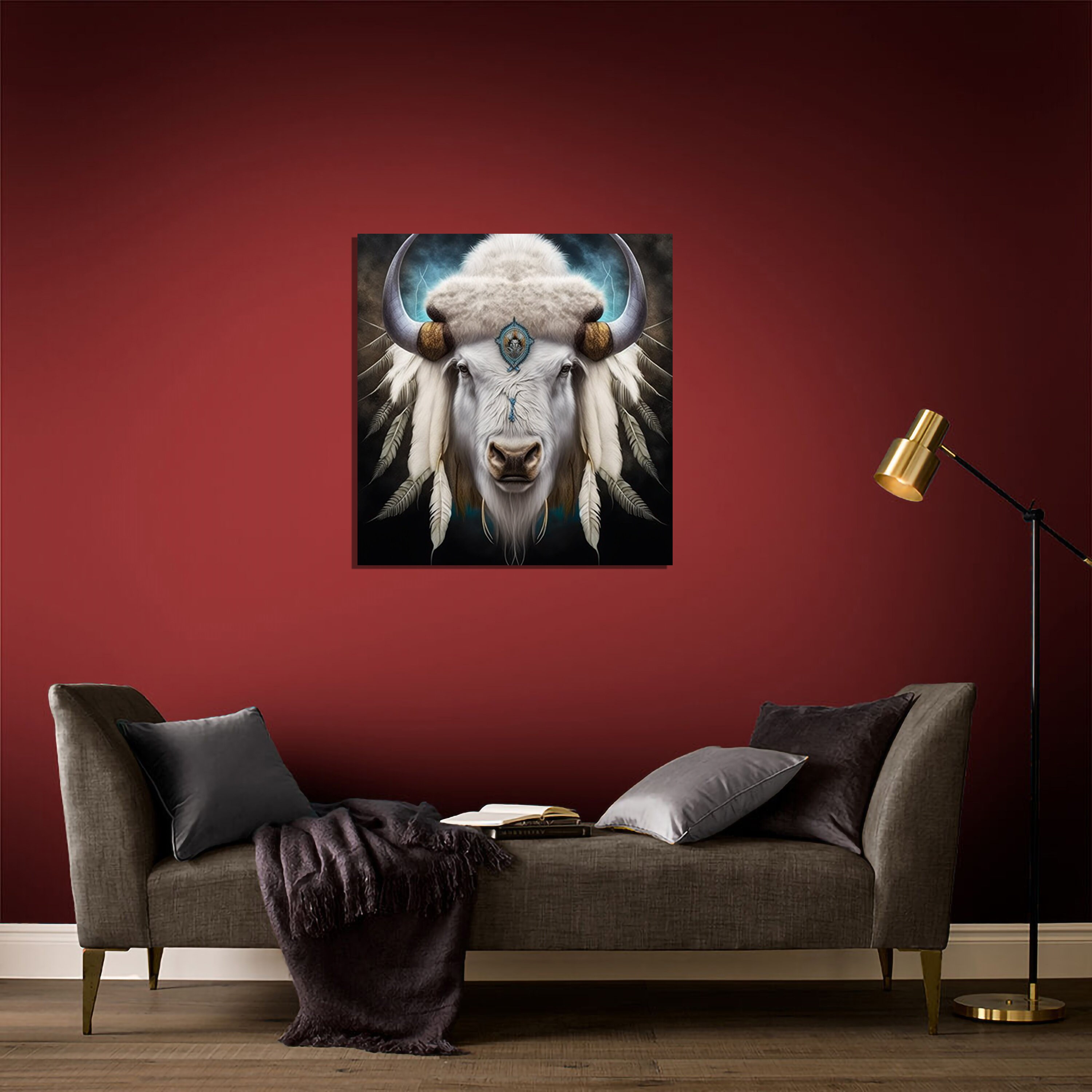 Sacred White Buffalo Native American Art Print or Canvas - Etsy UK