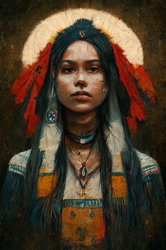 Native American Art Print or Canvas Wrap. Native American - Etsy