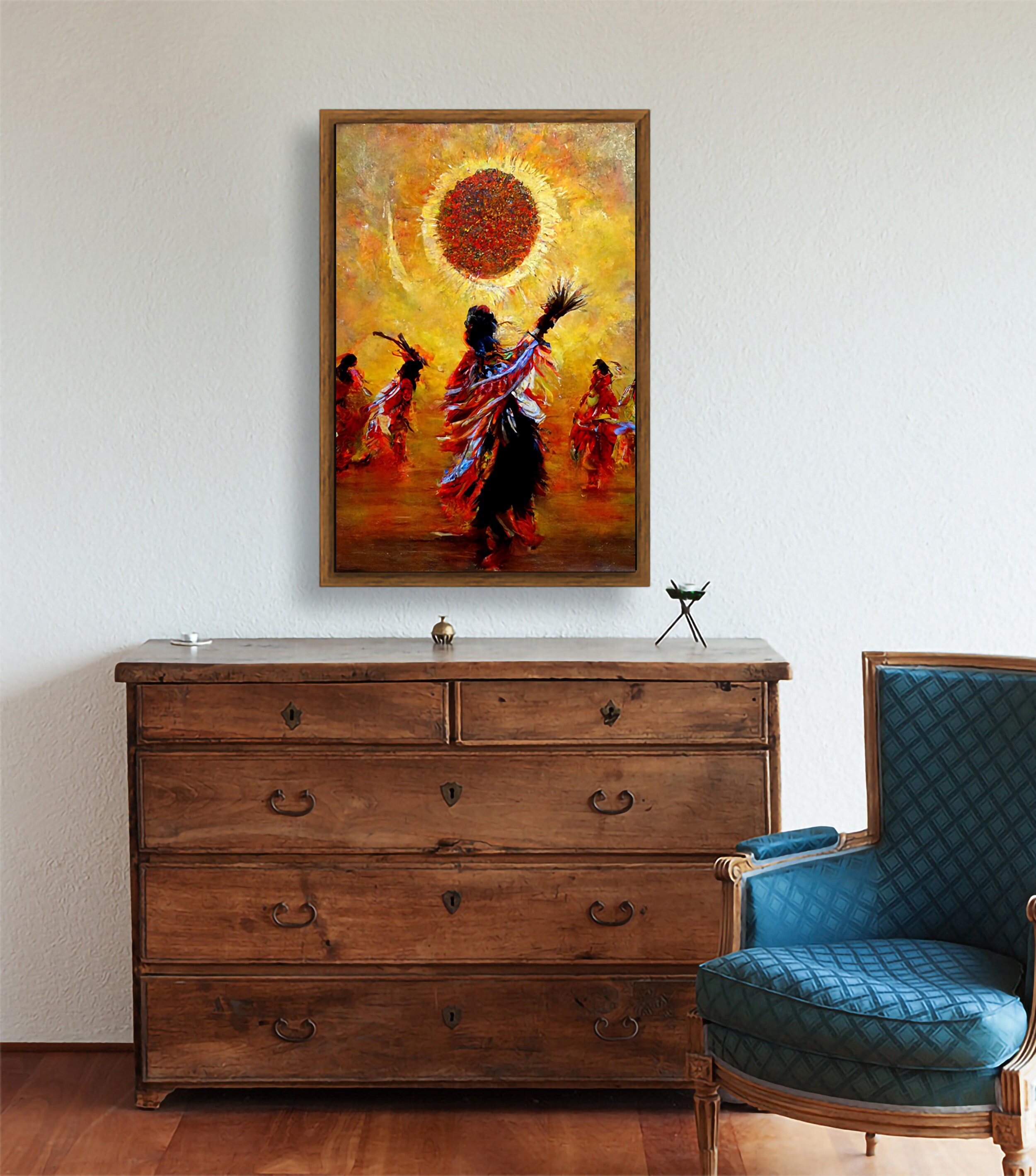 SUN DANCE Native American Art Print or Canvas Wrap. Native - Etsy