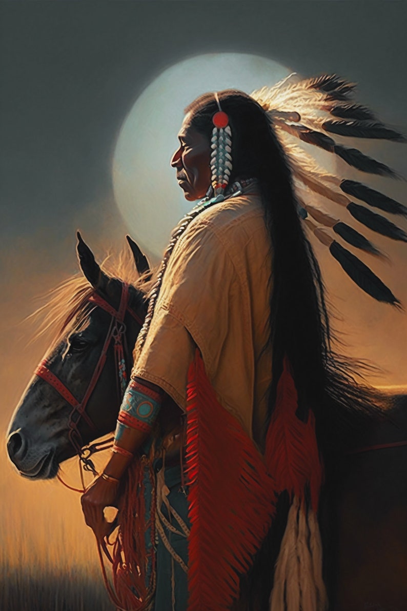 Native American Art Print 'MOONRISE'. Native American - Etsy