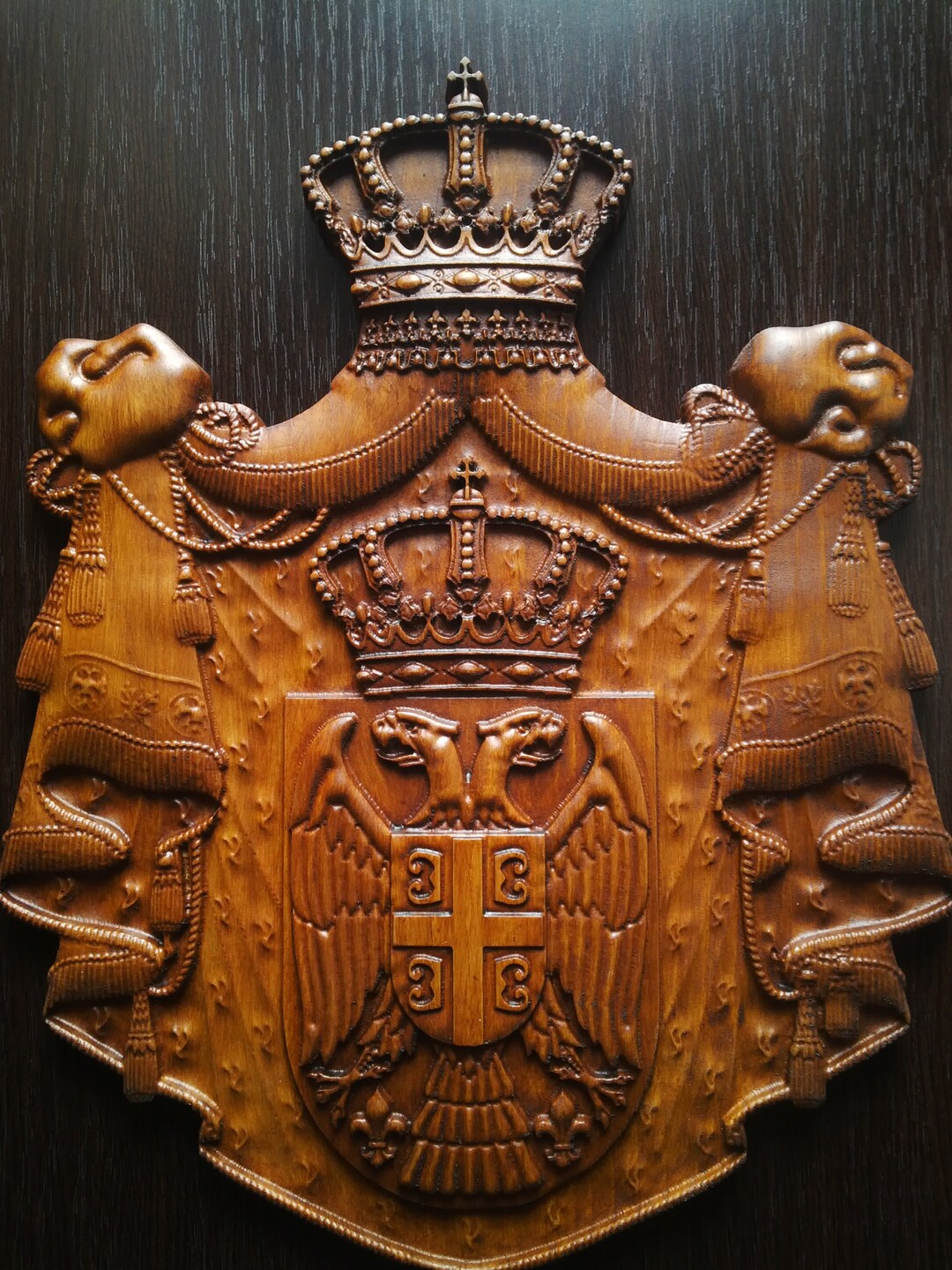 Serbia Crest Grb Srbije Coat of Arms Wood Carve Home Decor - Etsy