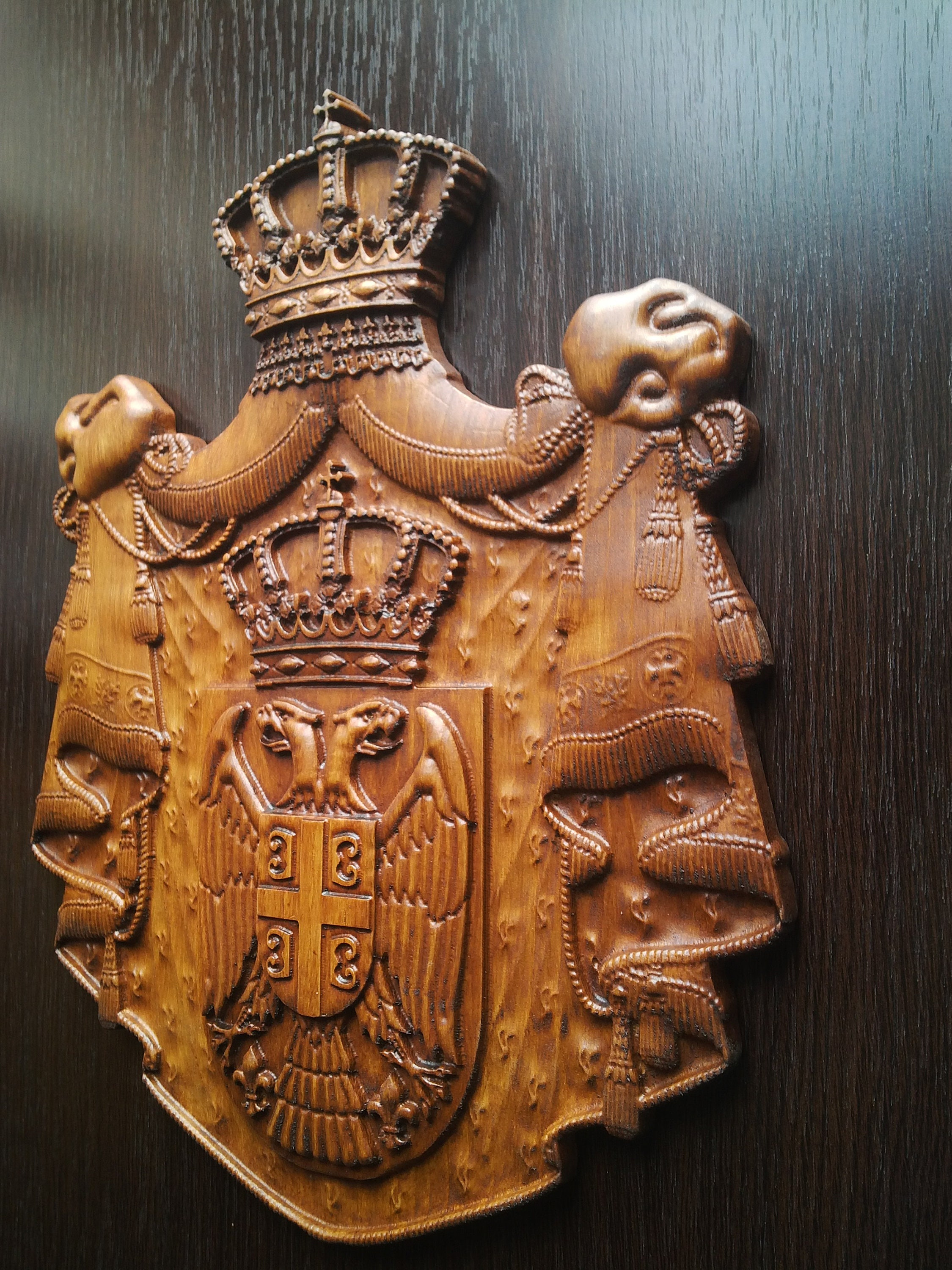Serbia Crest Grb Srbije Coat of Arms Wood Carve Home Decor Gift - Etsy ...
