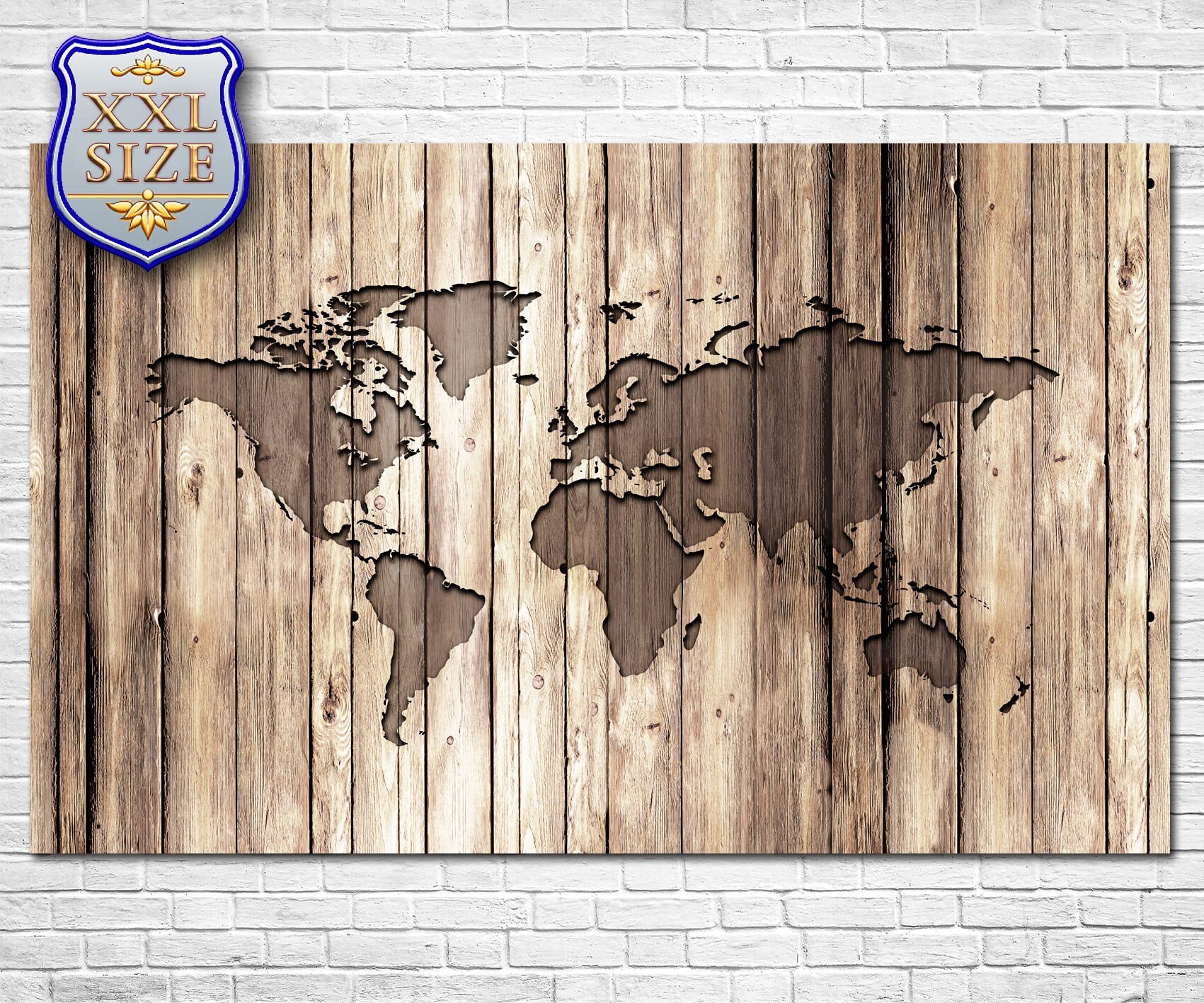 Large World Map. Designer Map old Wood. World Map | Etsy