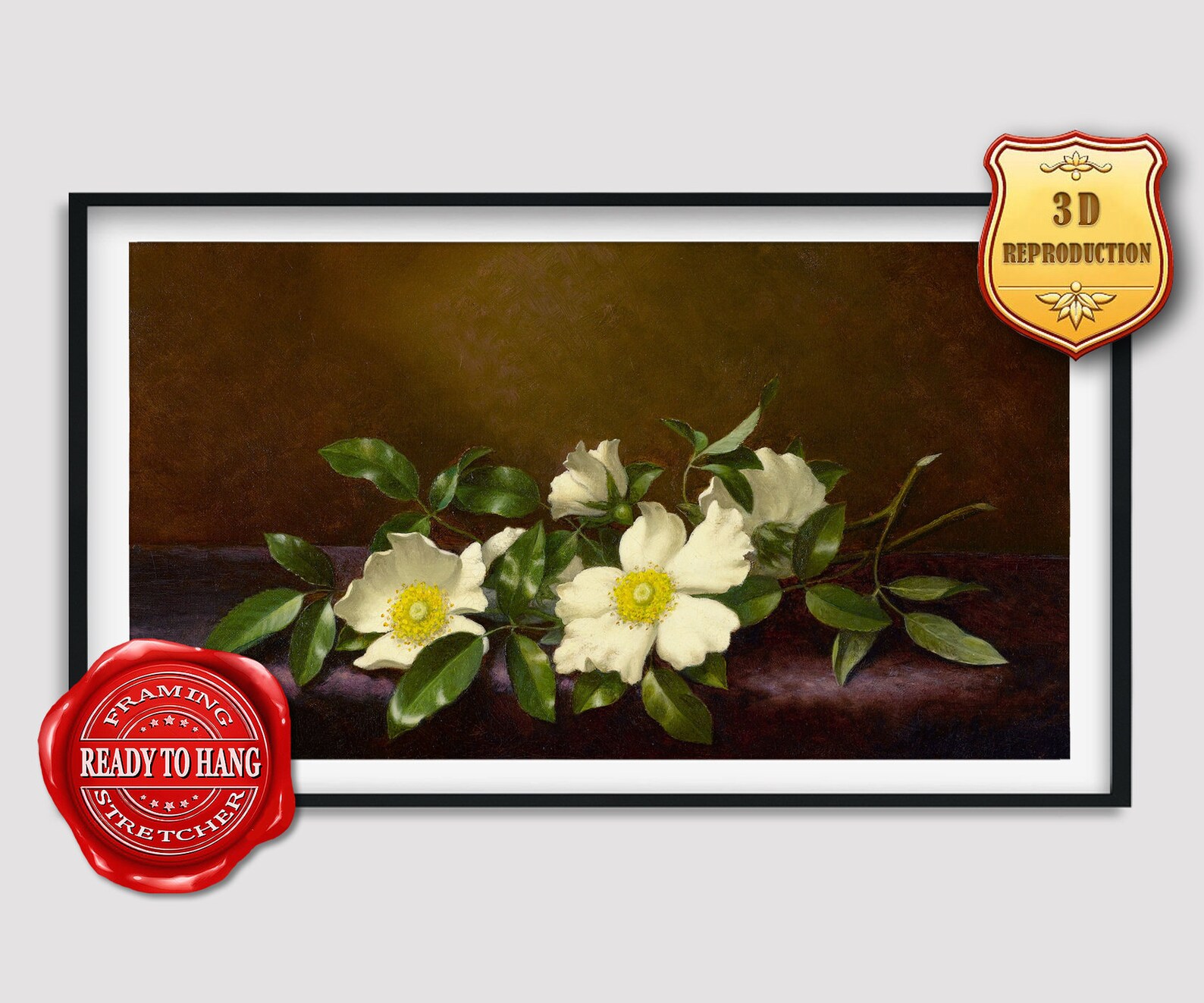 Martin Johnson Heade Cherokee Roses on Purple Cloth Giclee - Etsy