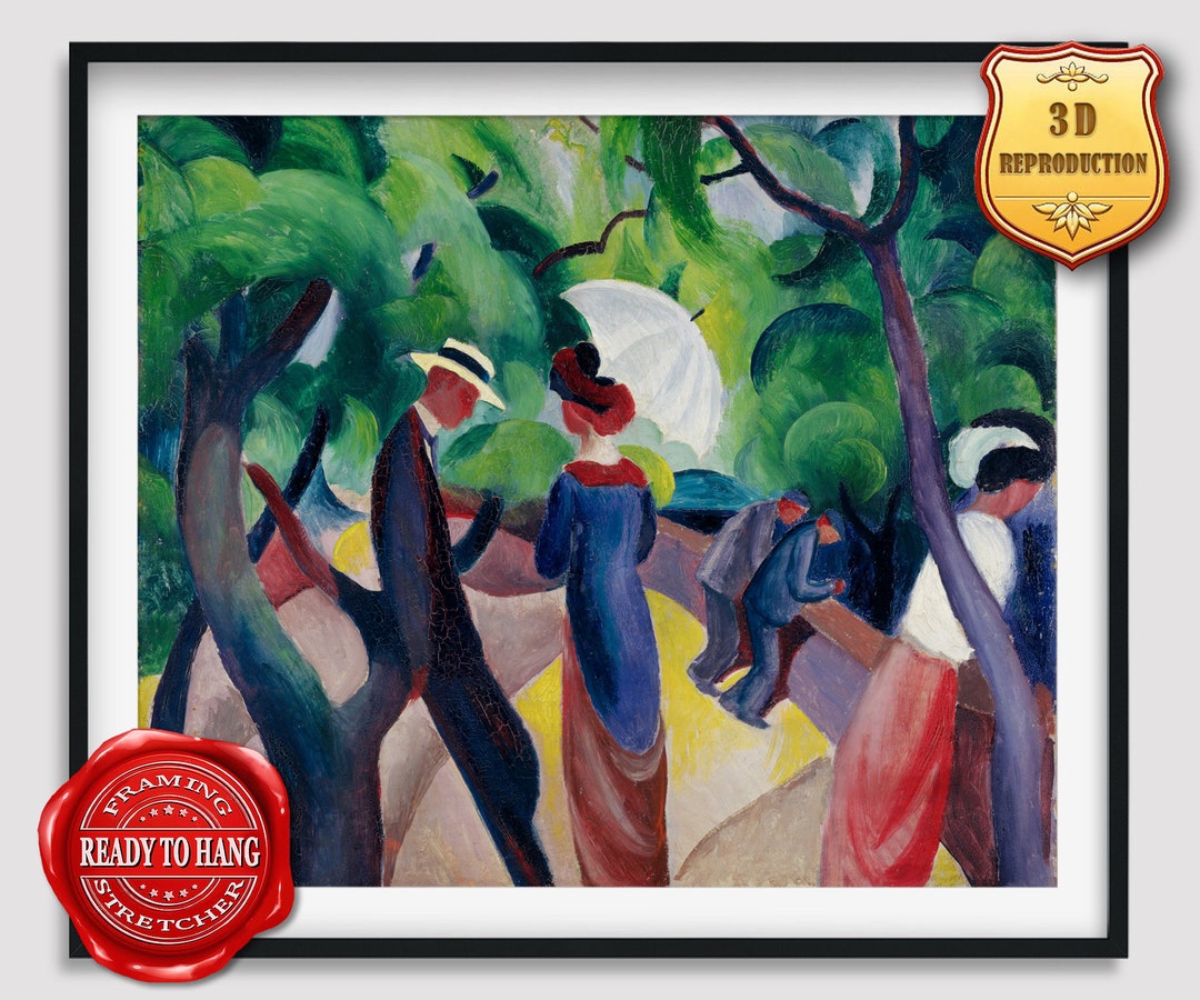 August Macke Promenade Giclee Print Texture Gel Reproduction Painting ...