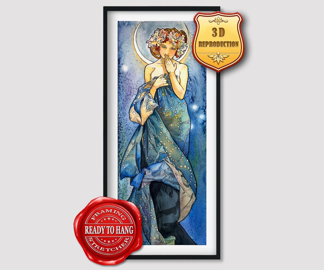 Alphonse Mucha the Moon and the Stars Study for the Moon Giclee Print ...
