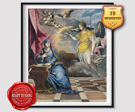 El Greco Annunciation Giclee Print Texture Gel Reproduction | Etsy