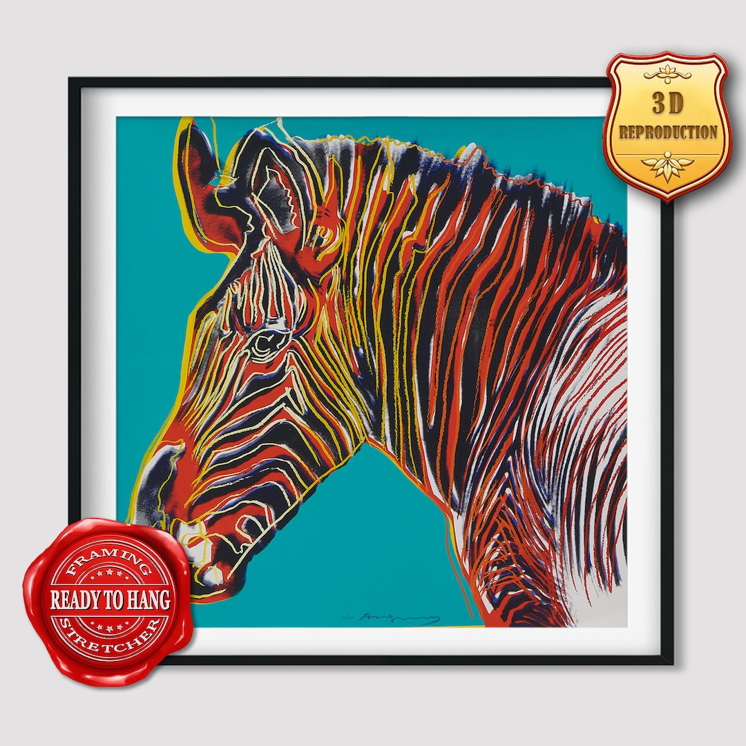 Andy Warhol Grevys Zebra Giclee Print Texture Gel Reproduction Painting ...