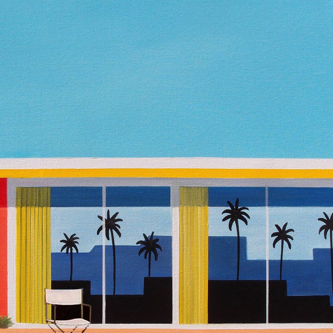 California. David Hockney's Style. Giclee Print. Texture Gel ...