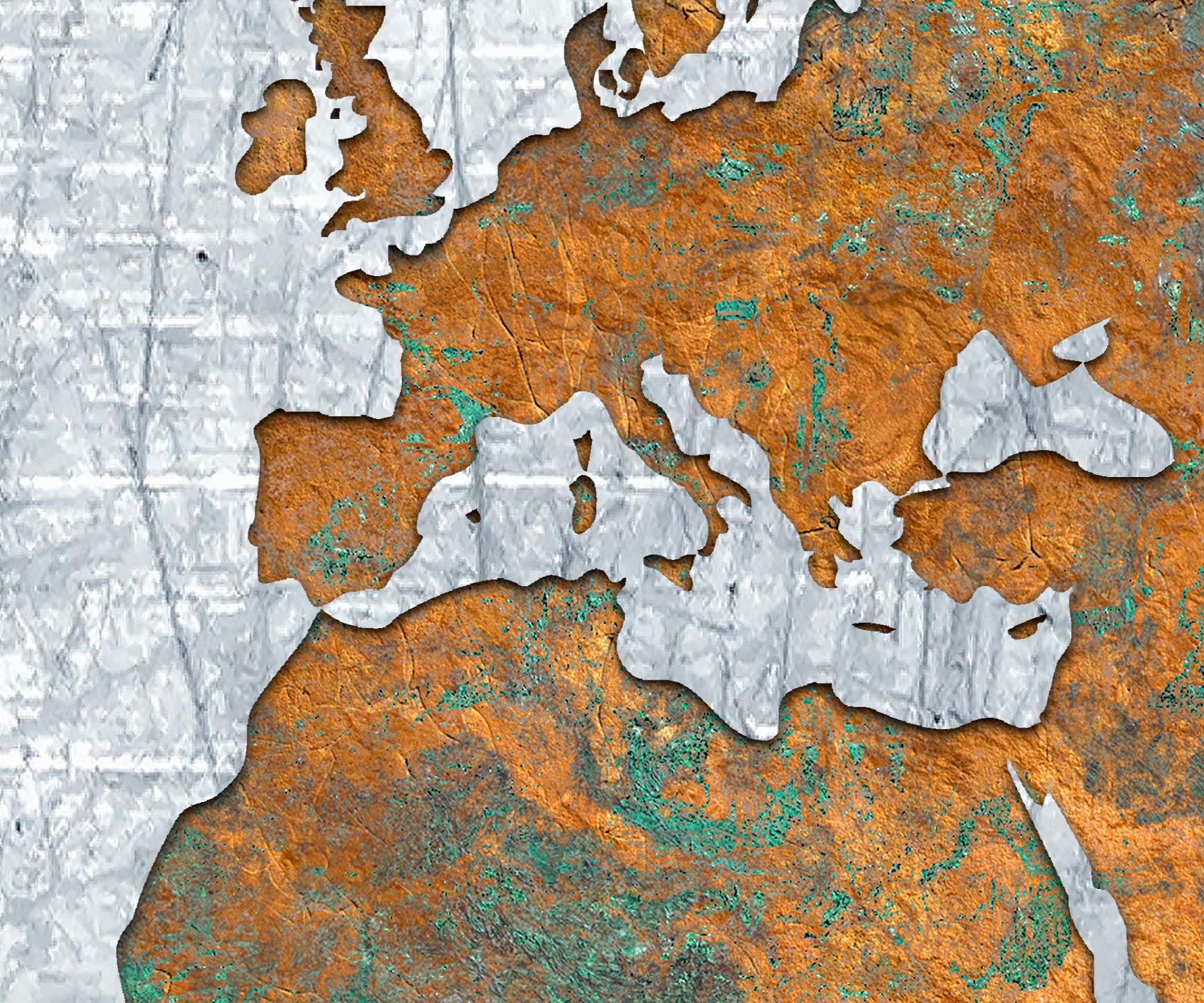 Large World Map. Designer Map rusted Iron 2. World Map - Etsy