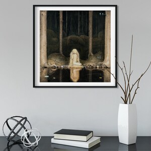 John Bauer Princess Tuvstarr Gazing Down Into the Dark Waters Giclee ...