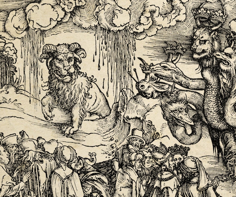 Set of 4 Albrecht Durer Apocalypse Whore Babylon Woman Beast - Etsy