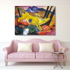 Franz Marc Yellow Cow Giclee Print Texture Gel Reproduction Painting ...