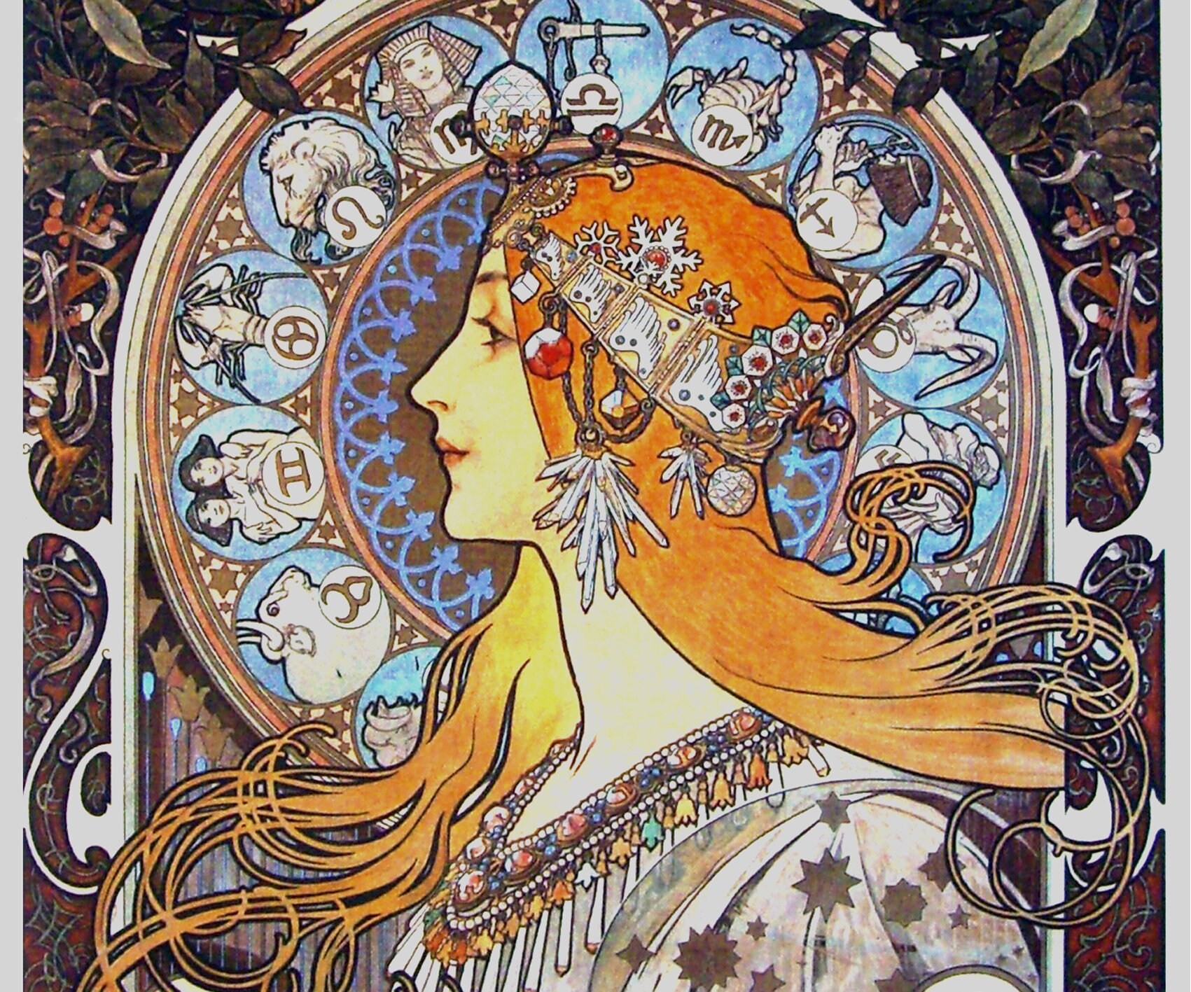 Alphonse Mucha Zodiac Giclee Print Texture Gel Reproduction | Etsy