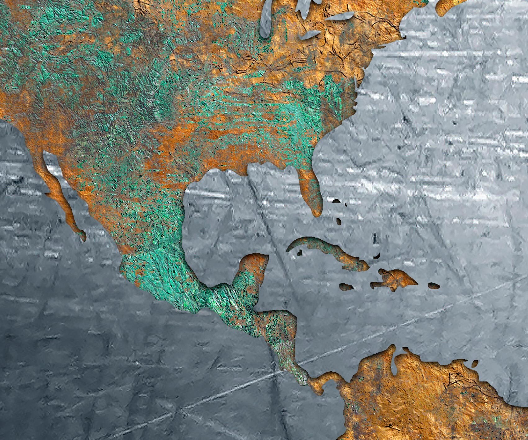 Large World Map. Designer Map rusted Iron. World Map | Etsy