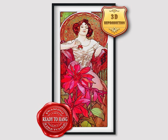 Alphonse Mucha the Precious Stones Ruby Giclee Print | Etsy