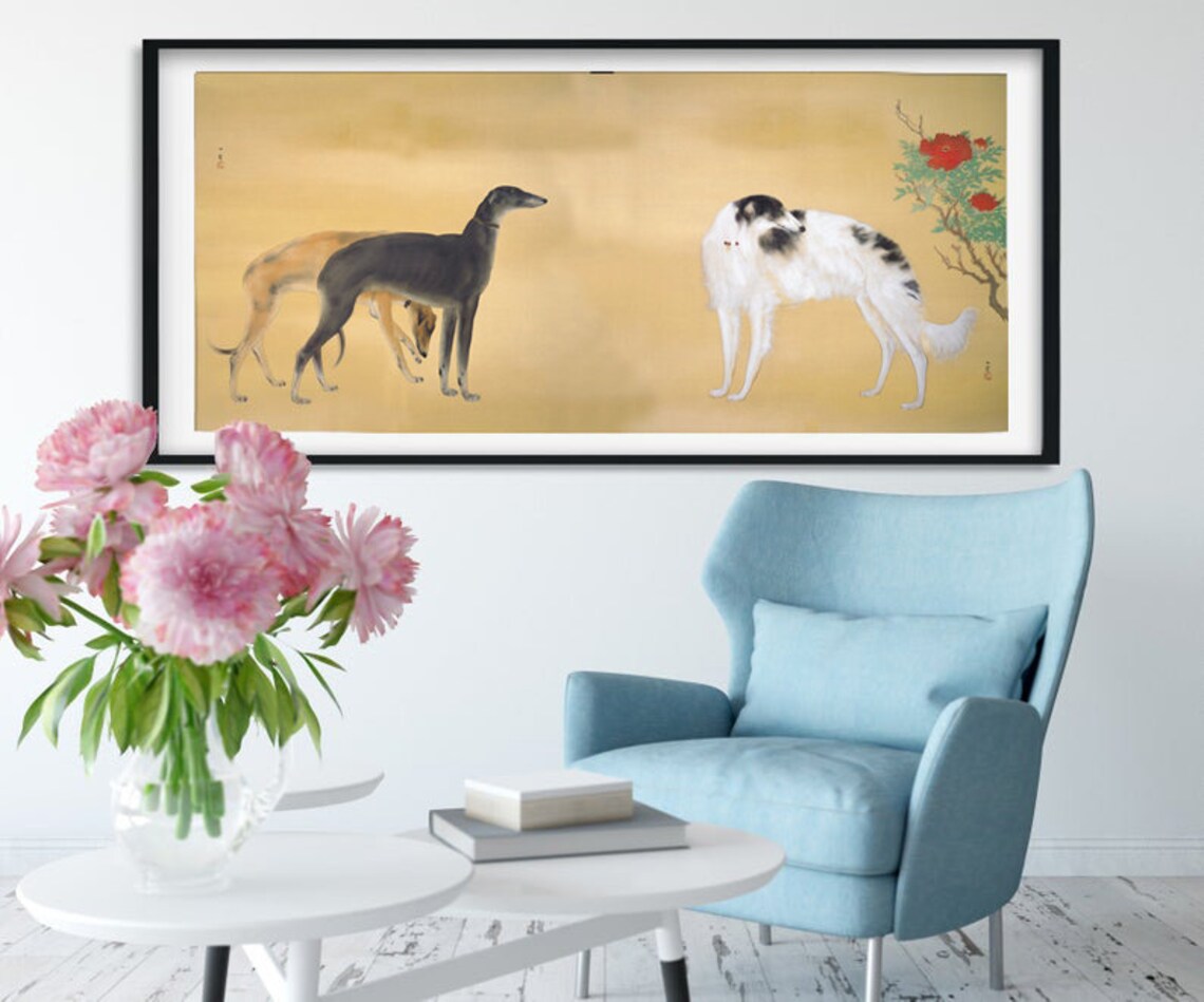 Hashimoto Kansetsu Dogs From Europe Giclee Print Reproduction | Etsy