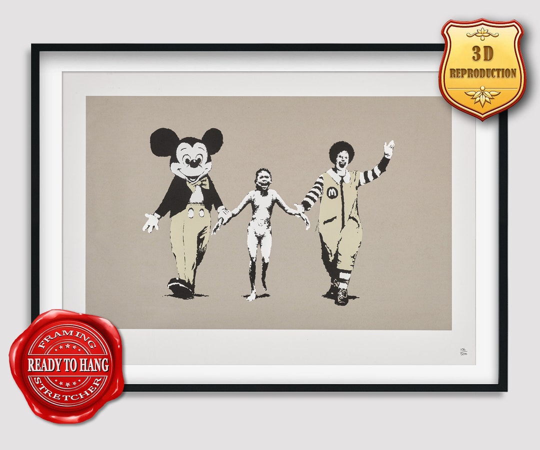Banksy Napalm Giclee Print Texture Gel Reproduction Painting Large Size ...