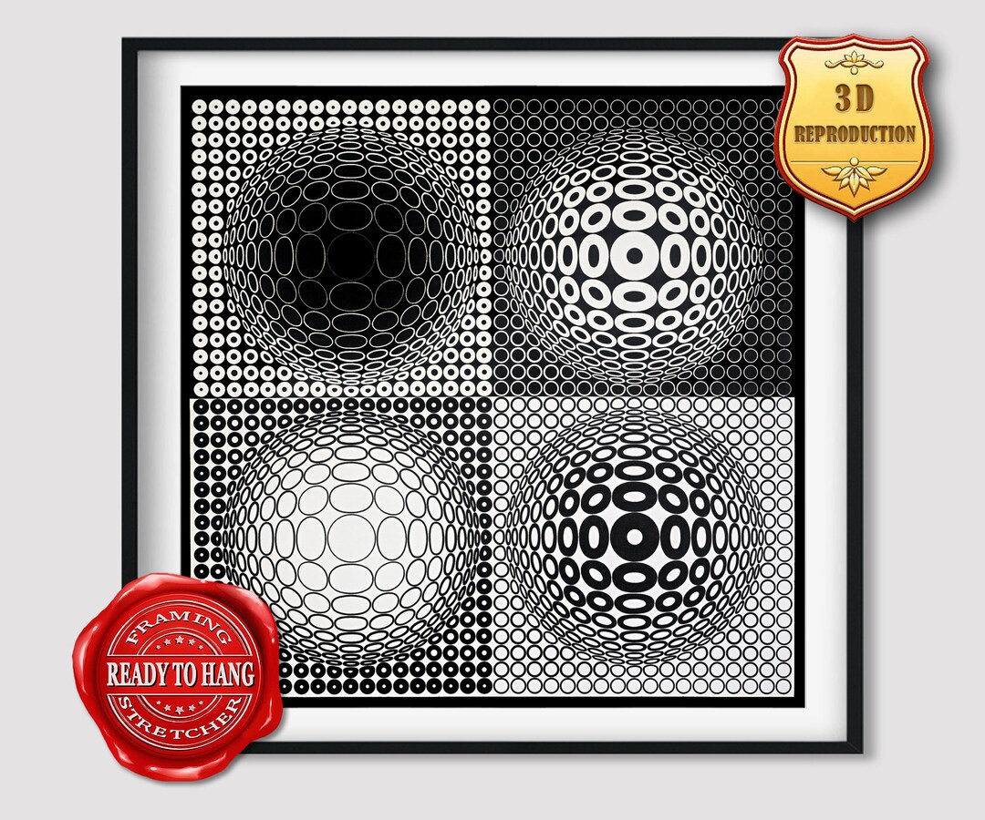 Victor Vasarely Kat-tuz Giclee Print Texture Gel Reproduction - Etsy