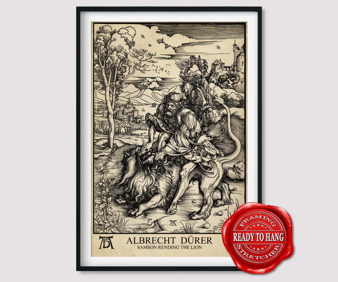 Albrecht Durer Samson Rending the Lion Giclee Print Reproduction ...