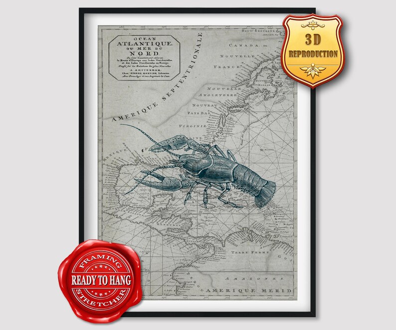 Lobster Giclee Print Texture Gel Reproduction Painting Large - Etsy