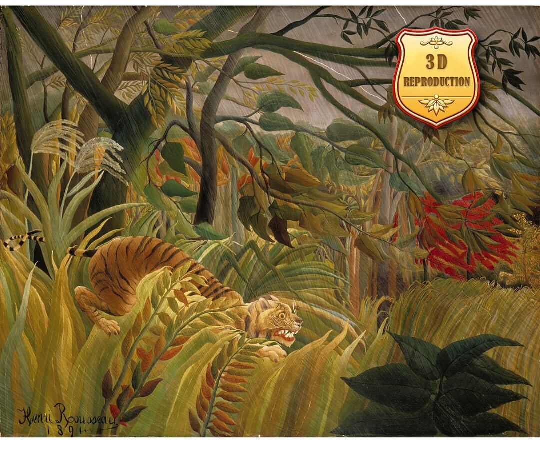 Henri Rousseau Tiger in a Tropical Storm Giclee Print - Canvas or Paper ...
