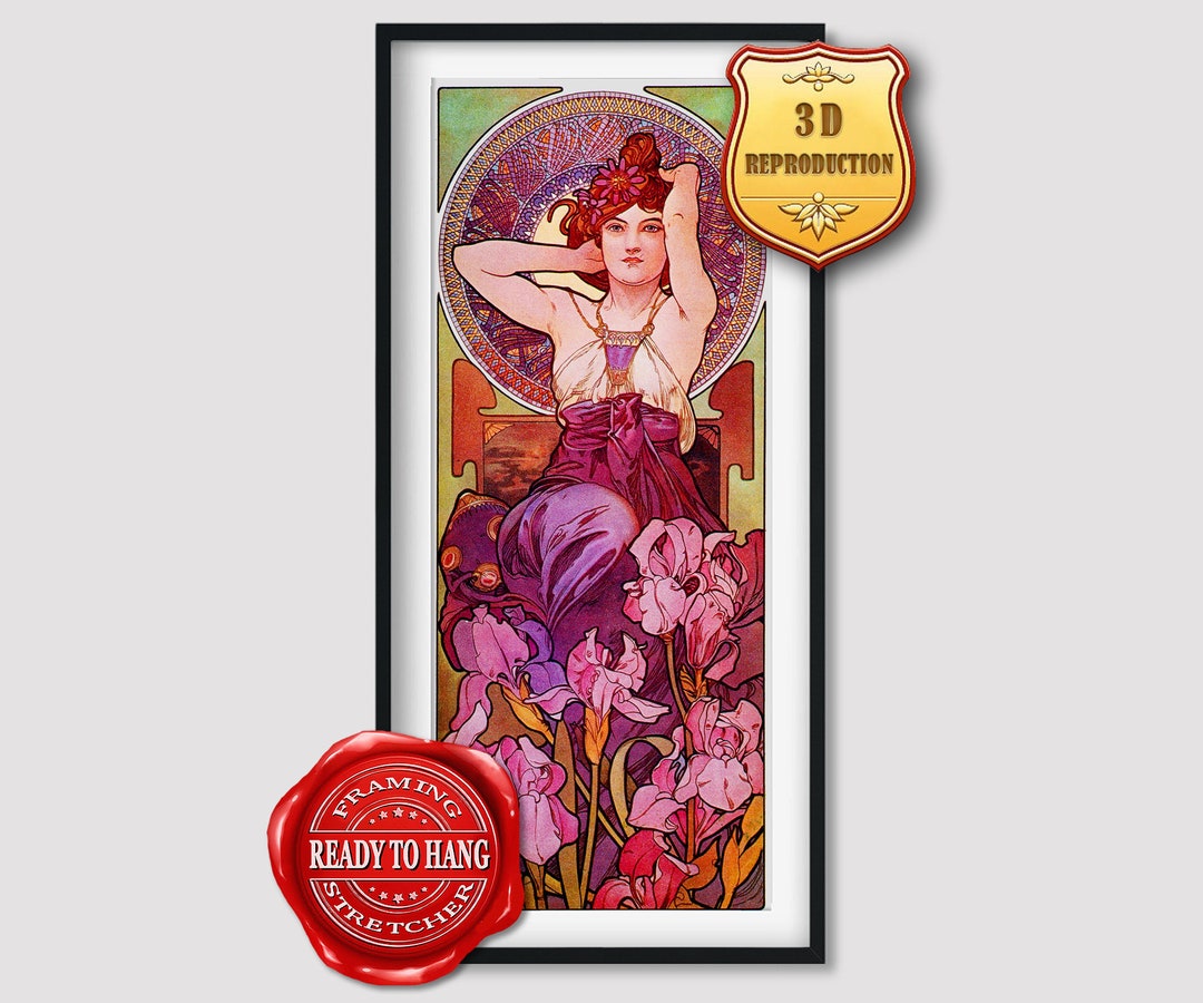Alphonse Mucha the Precious Stones Amethyst Giclee Print Reproduction ...