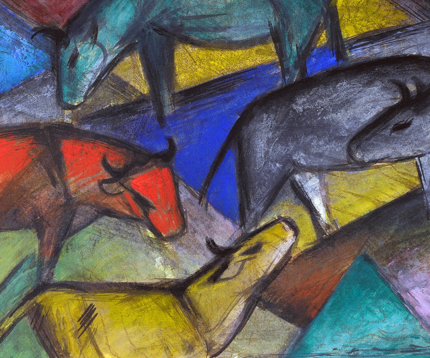 Franz Marc Cows Giclee Print Texture Gel Reproduction Painting | Etsy