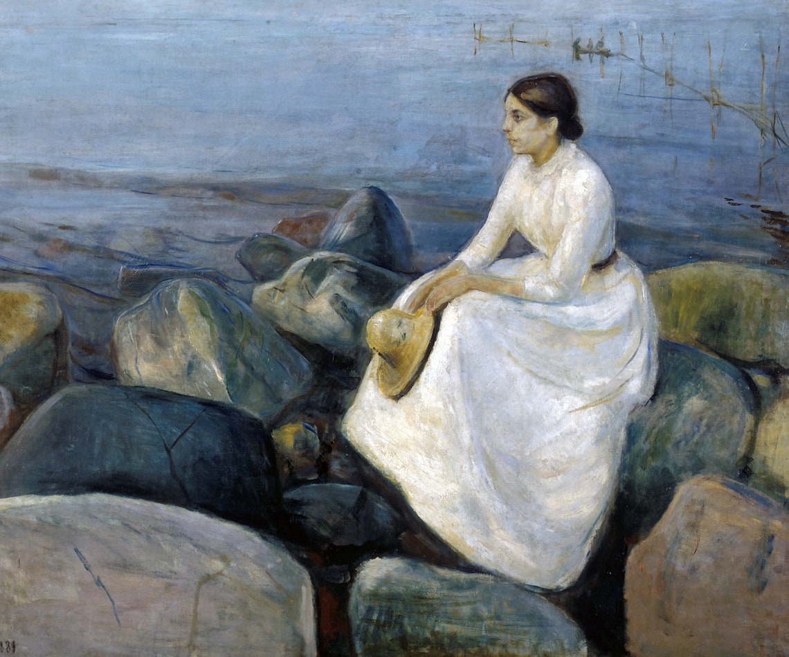 Edvard Munch Summer Night Inger on the Beach Giclee Print | Etsy