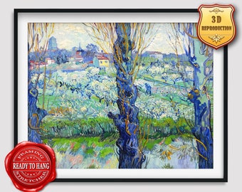 View of Arles, Flowering Orchards Painting by Vincent Van Gogh ...