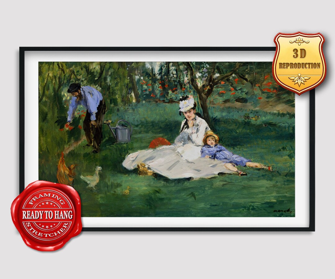 Claude Monet the Monet Family in Their Garden at Argenteuil Giclee ...