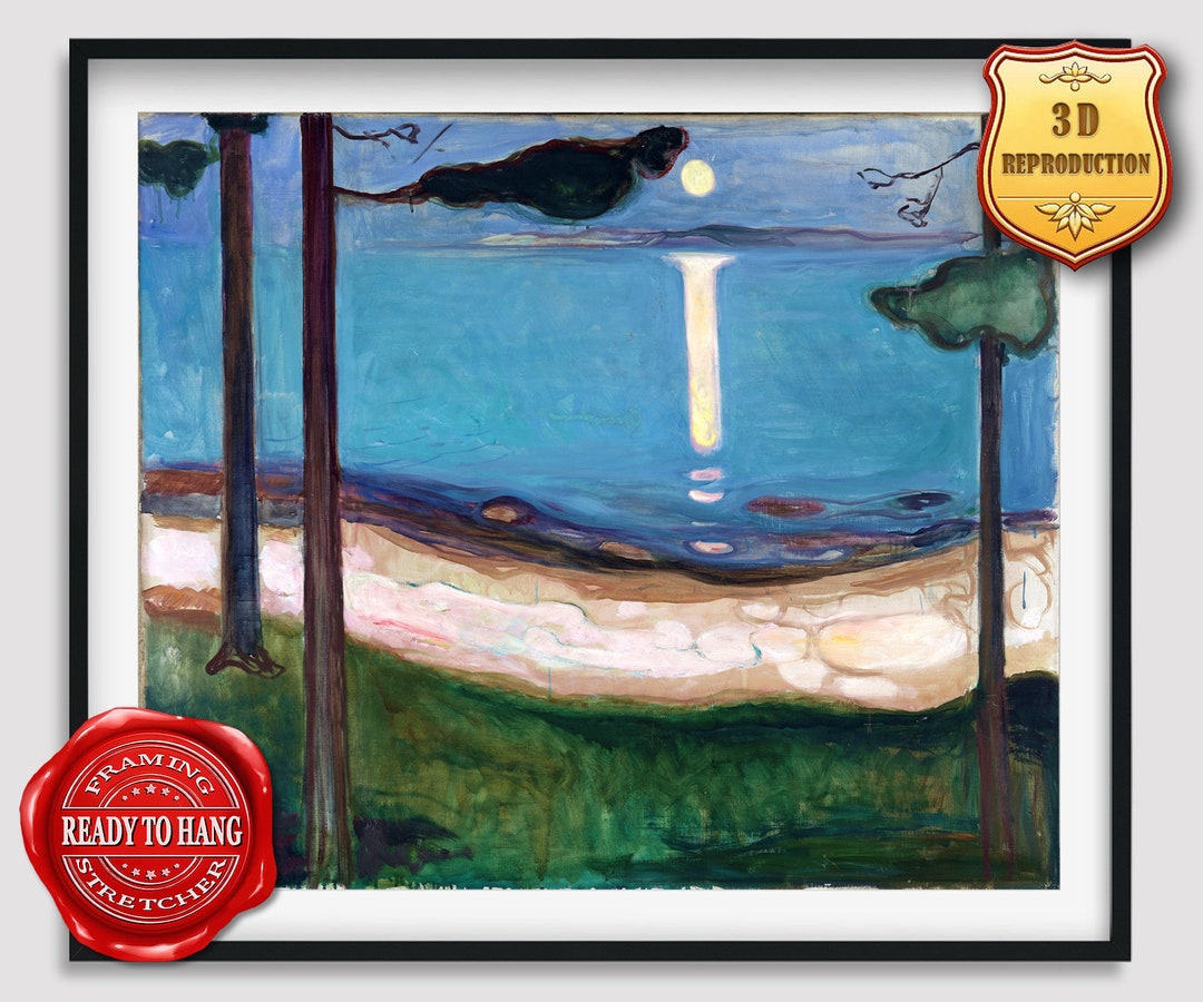 Edvard Munch Moonlight Giclee Print Texture Gel Reproduction Painting ...