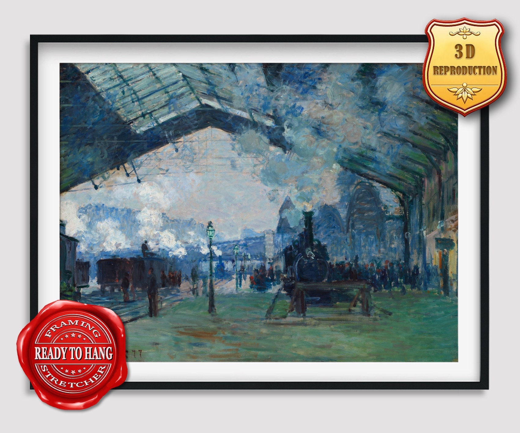 Prints Claude Monet Artwork Locomotive Decor Famous Impressionism ...