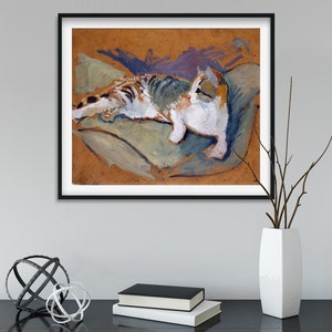 August Macke Cat on Green Pillow Giclee Print Reproduction Painting ...
