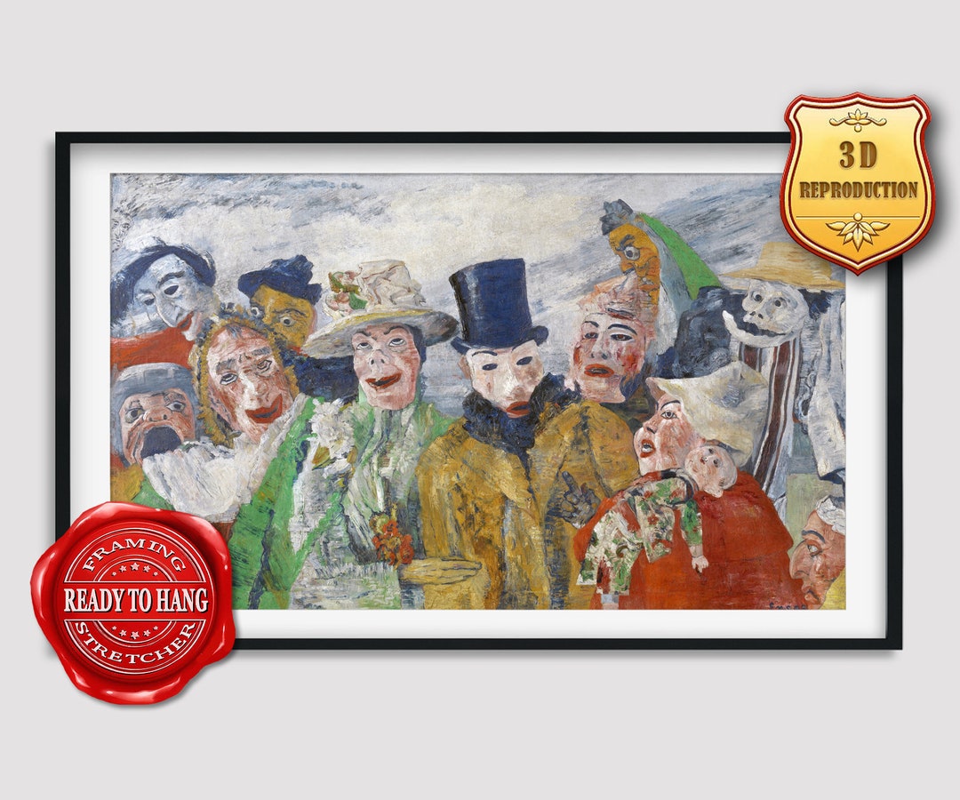 James Ensor the Intrigue Giclee Print Texture Gel Reproduction Painting Large Size Canvas Paper ...