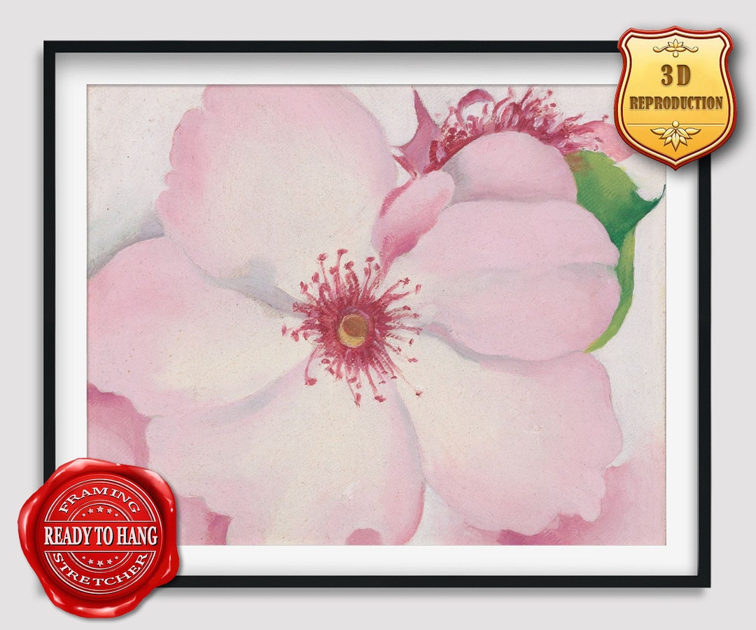 Georgia O'keeffe Rose Giclee Print Texture Gel Reproduction Painting ...