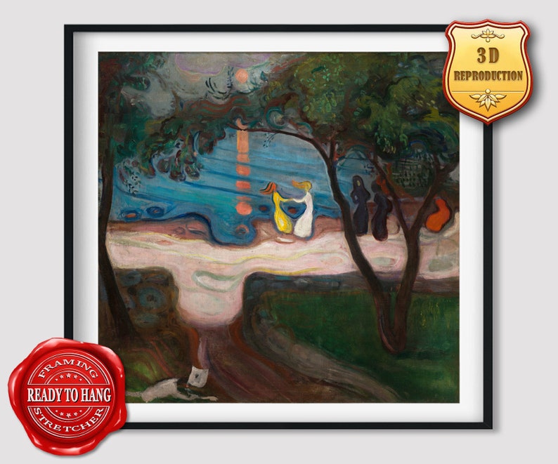 Edvard Munch Dance on the Beach Giclee Print Texture Gel Reproduction ...