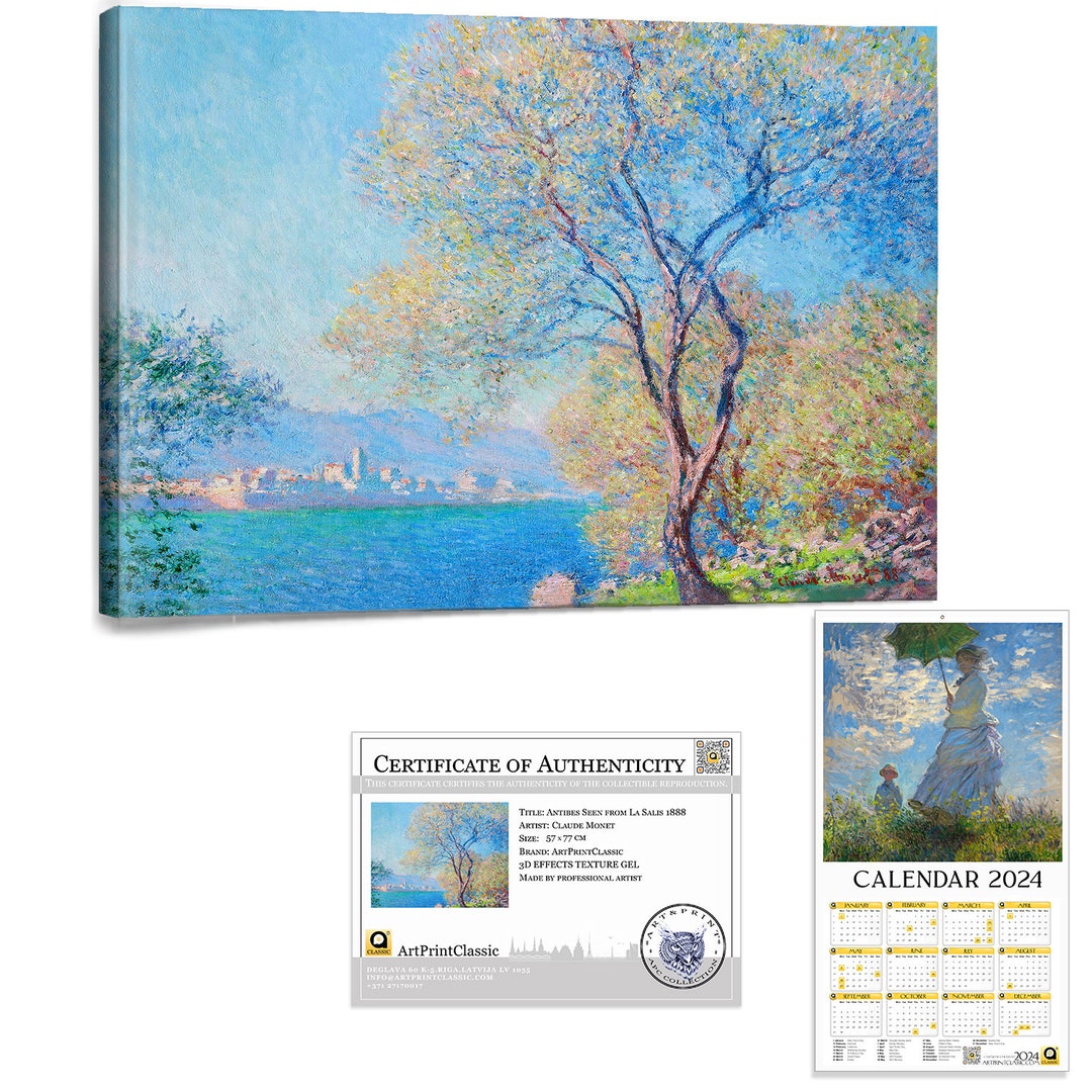 Claude Monet Antibes Seen From La Salis 57x37x3cm Calendar 2024 38x20cm ...